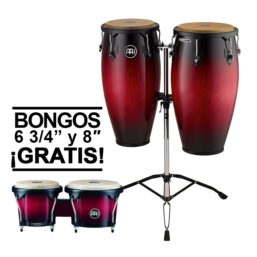 Set Congas 11″ y 12″ + Bongos 6 3/4″ y 8″ – Meinl – Wine – Axcess ...